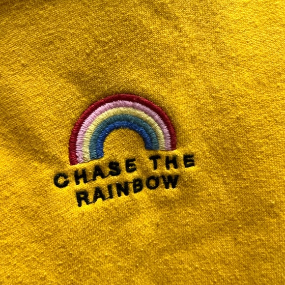 H&M | Shirts & Tops | Chase The Rainbow Cropped Yellow Sweater | Poshmark